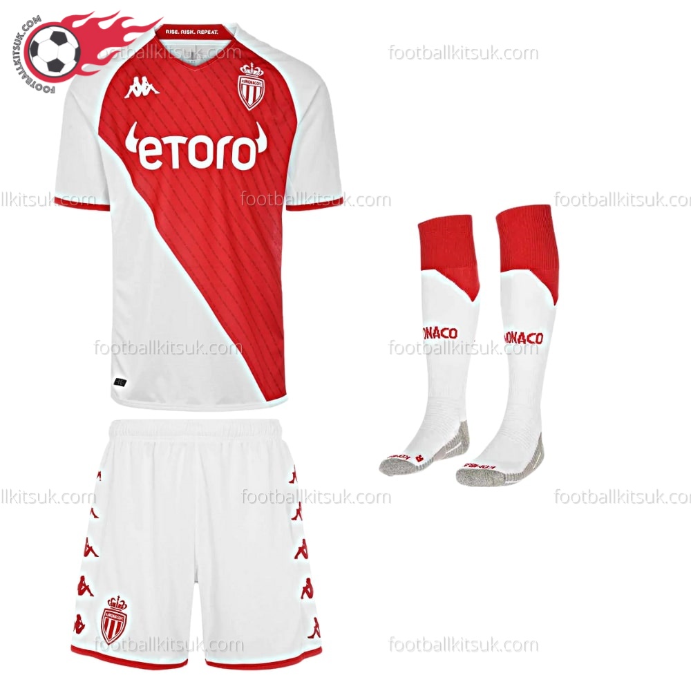 AS Monaco Home Kids Football Kits 2022/23 | Football Kits Uk